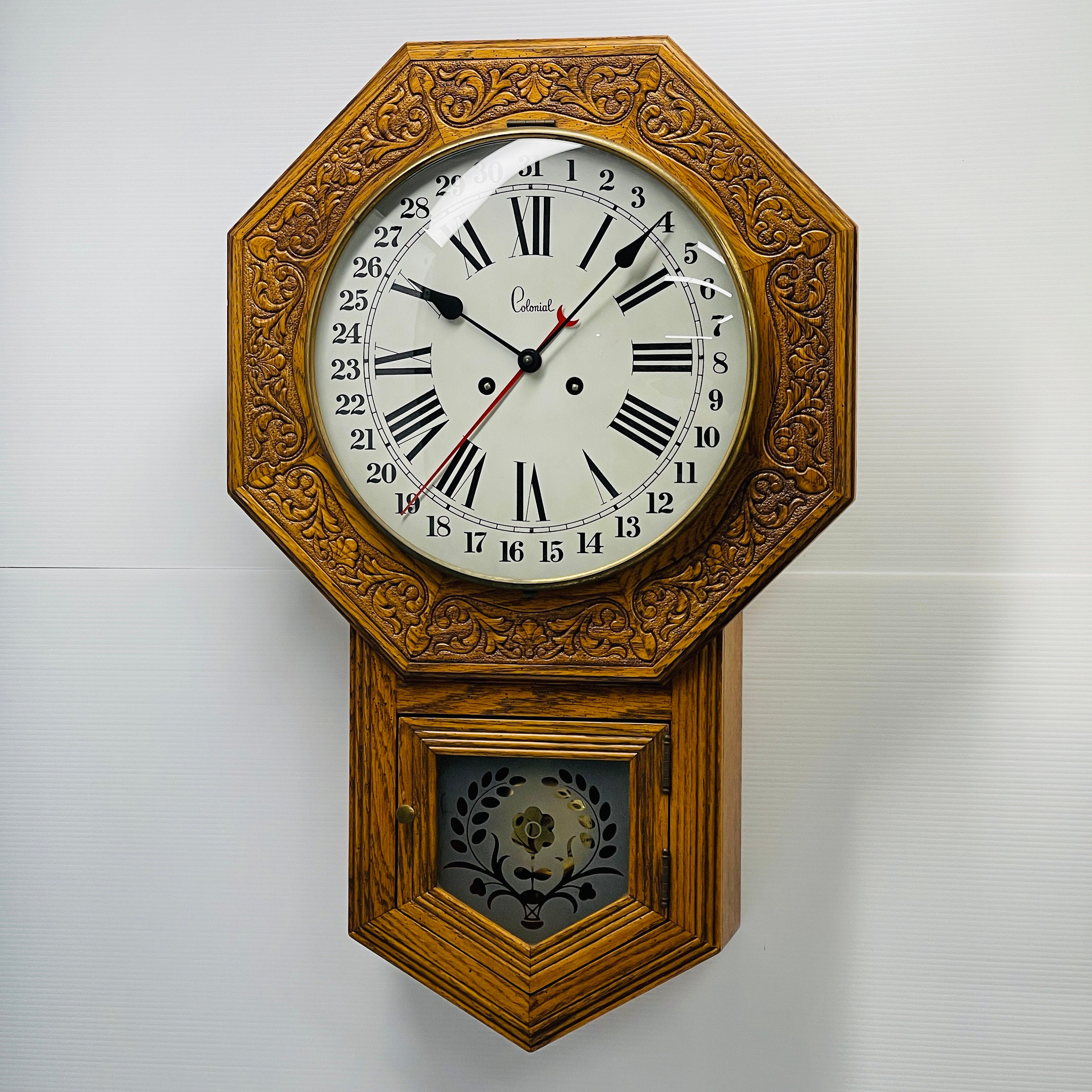 Antique Hermle Wall Clock Calendar