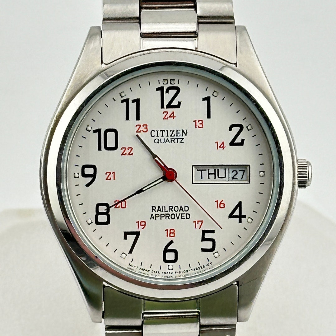 Vintage Citizen Railroad Approved Stainless Steel 35mm Mens Quartz ...