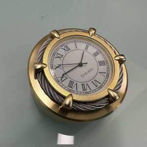 CHELSEA - the Cable Paperweight Clock in Brass - Etsy