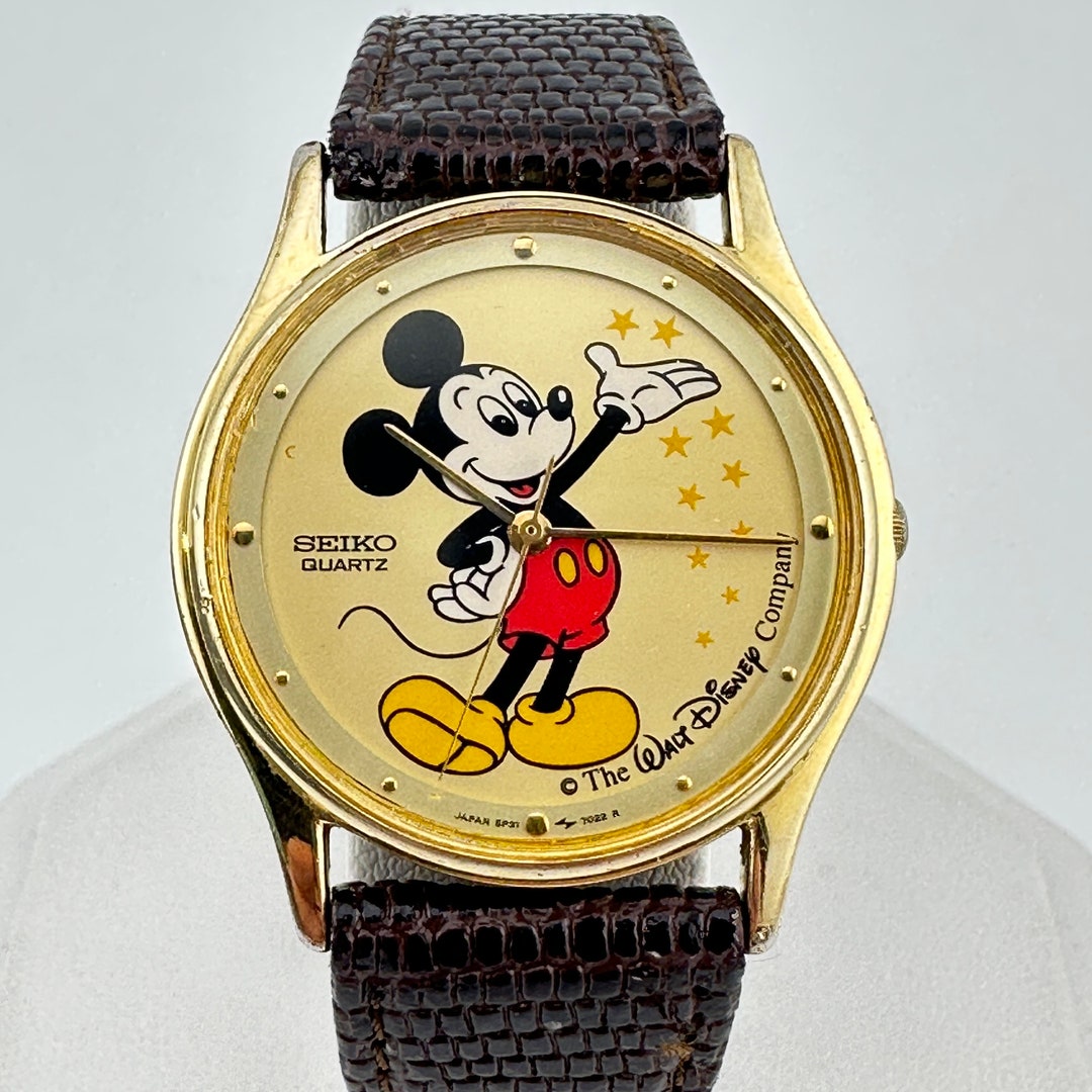 Seiko Mickey Mouse Gold Tone Midsized 32mm Watch - Etsy