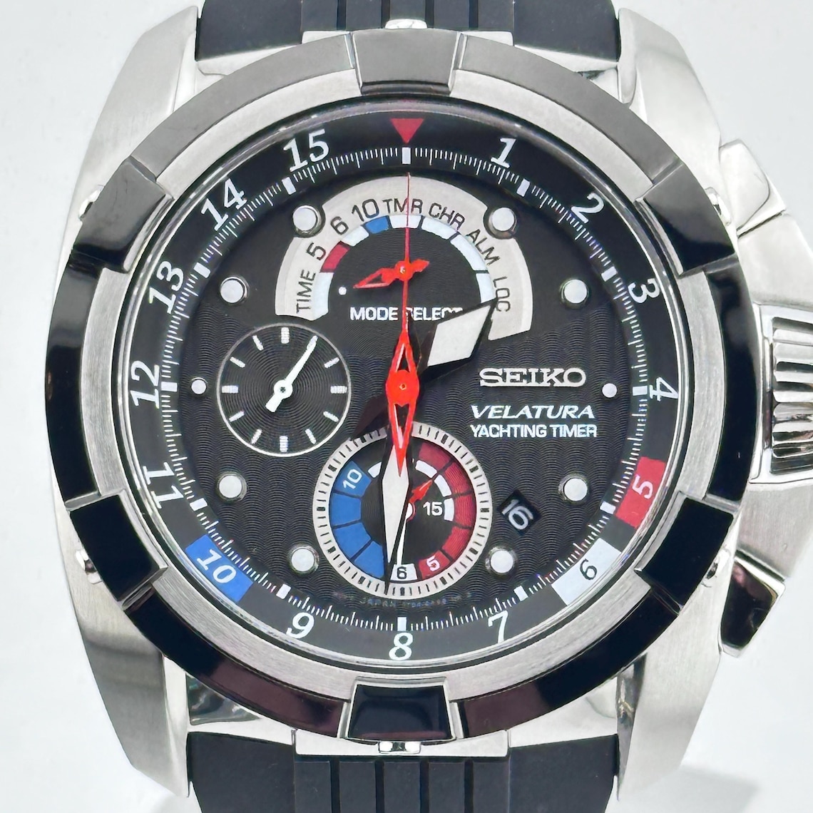 Seiko Velatura Yachting Timer SPC007 Mens 50mm Quartz Chronograph Watch ...