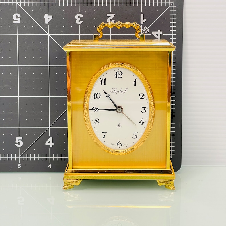 Imhof Gold Plated Swiss 8 Day Alarm Clock C. 1975 - Etsy