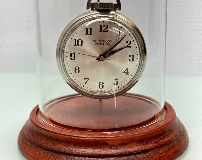 Westclox Pocket Ben Vintage Mechanical Wind up Pocket Watch With Glass ...