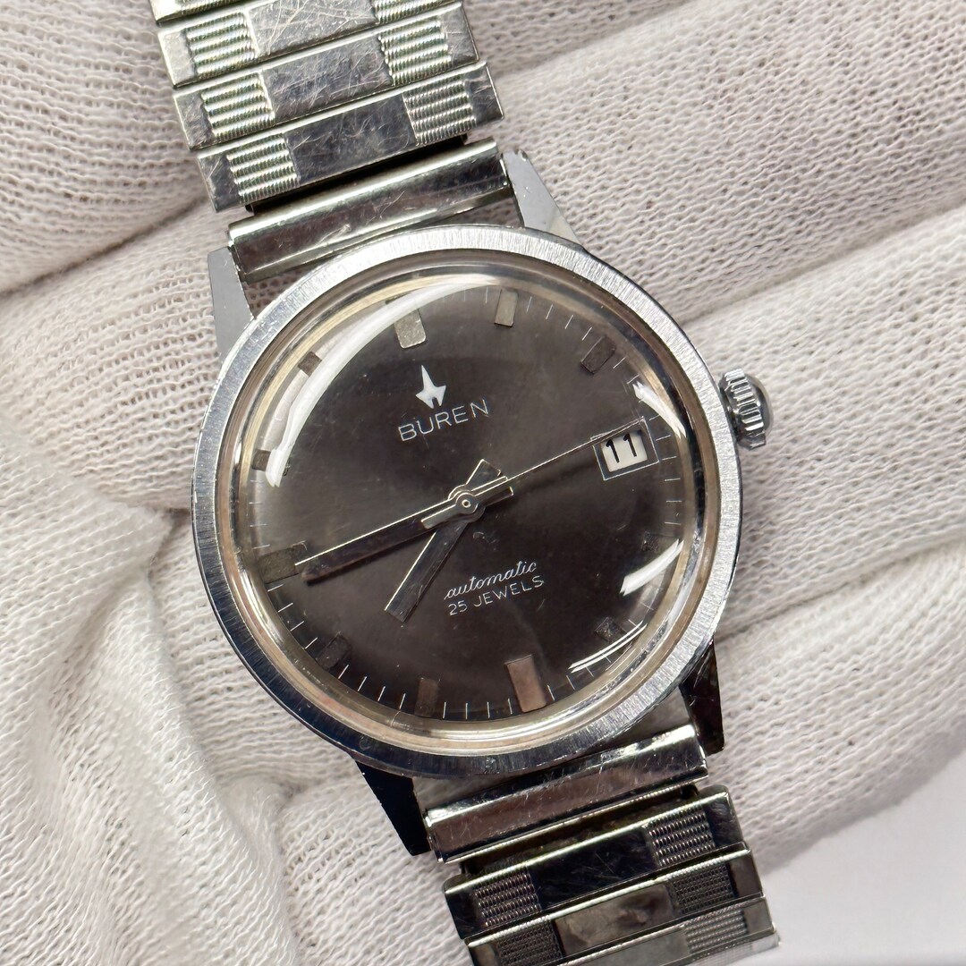 Vintage BUREN Swiss 25 Jewel Automatic Wristwatch C. 1950 - Etsy