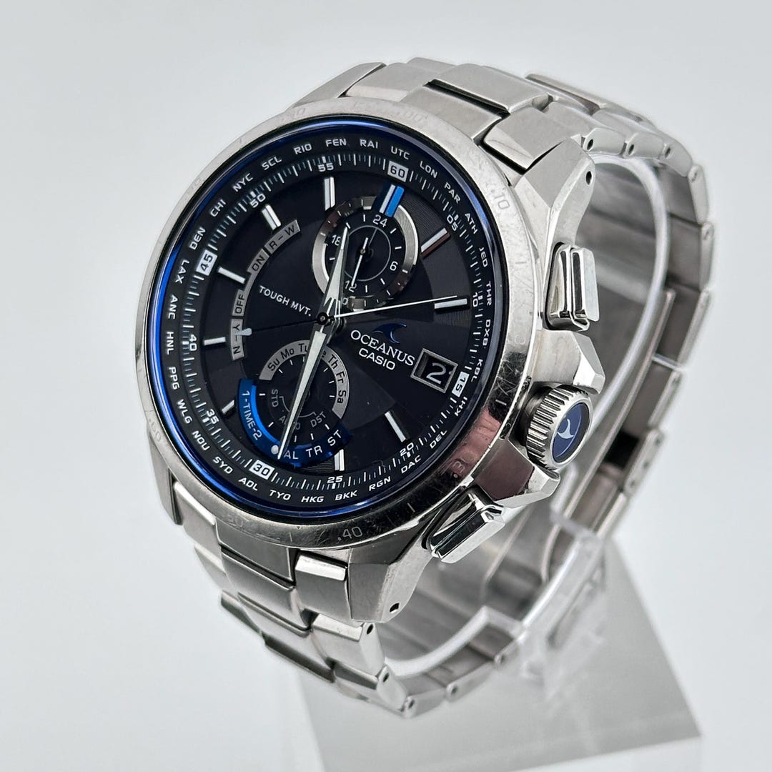 Casio Oceanus Titanium Solar Radio Wave-ceptor 45mm Men’s Watch - Etsy