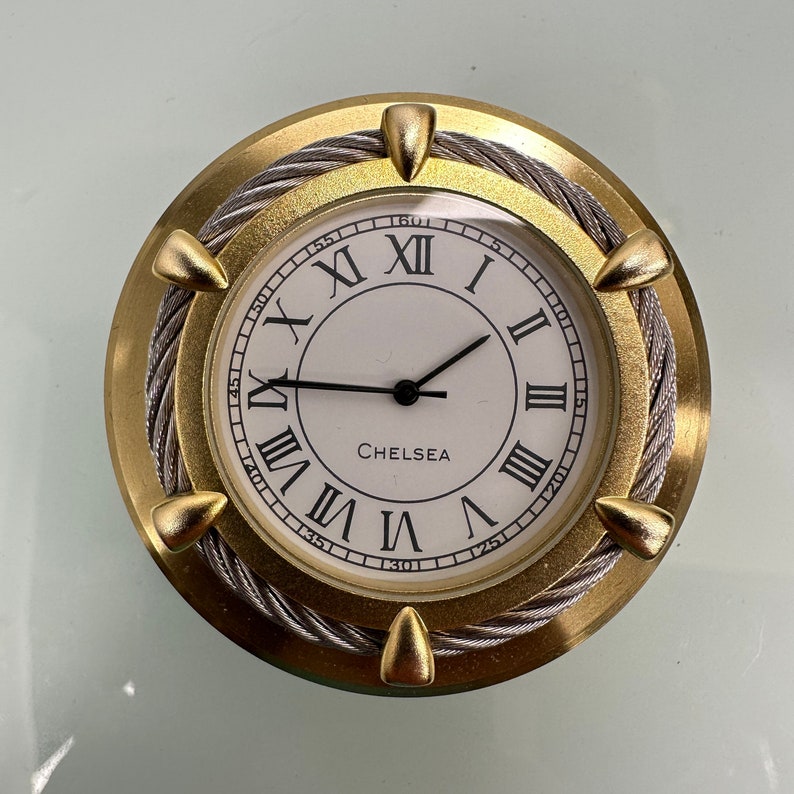 CHELSEA the Cable Paperweight Clock in Brass - Etsy