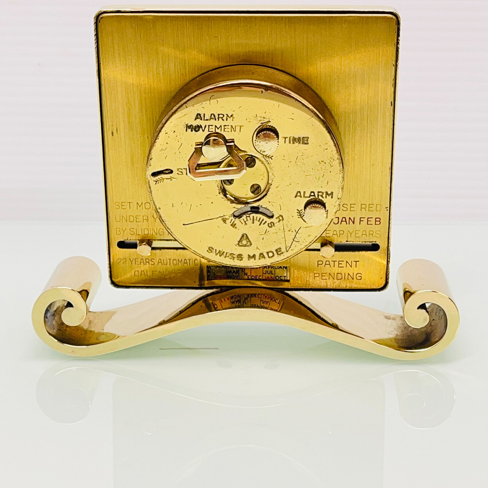 Helveco Gold Plated Swiss 8 Day Calendar Alarm Clock C. 1975 - Etsy