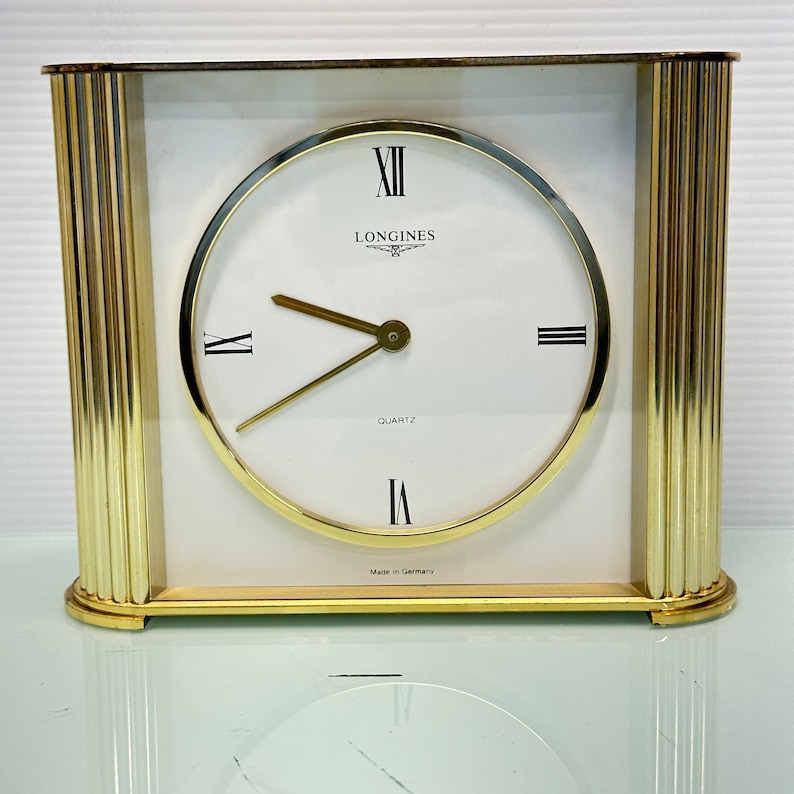 Longines MCM Gold Plated Mantle Clock - Quartz Movement - Etsy