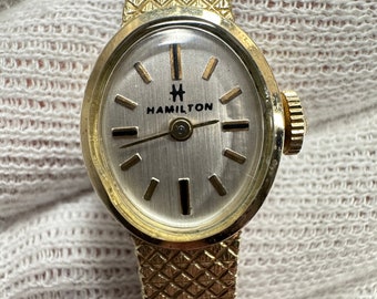 Antique Hamilton Swiss Cocktail 10k Gold Filled Ladies Watch With 17 ...