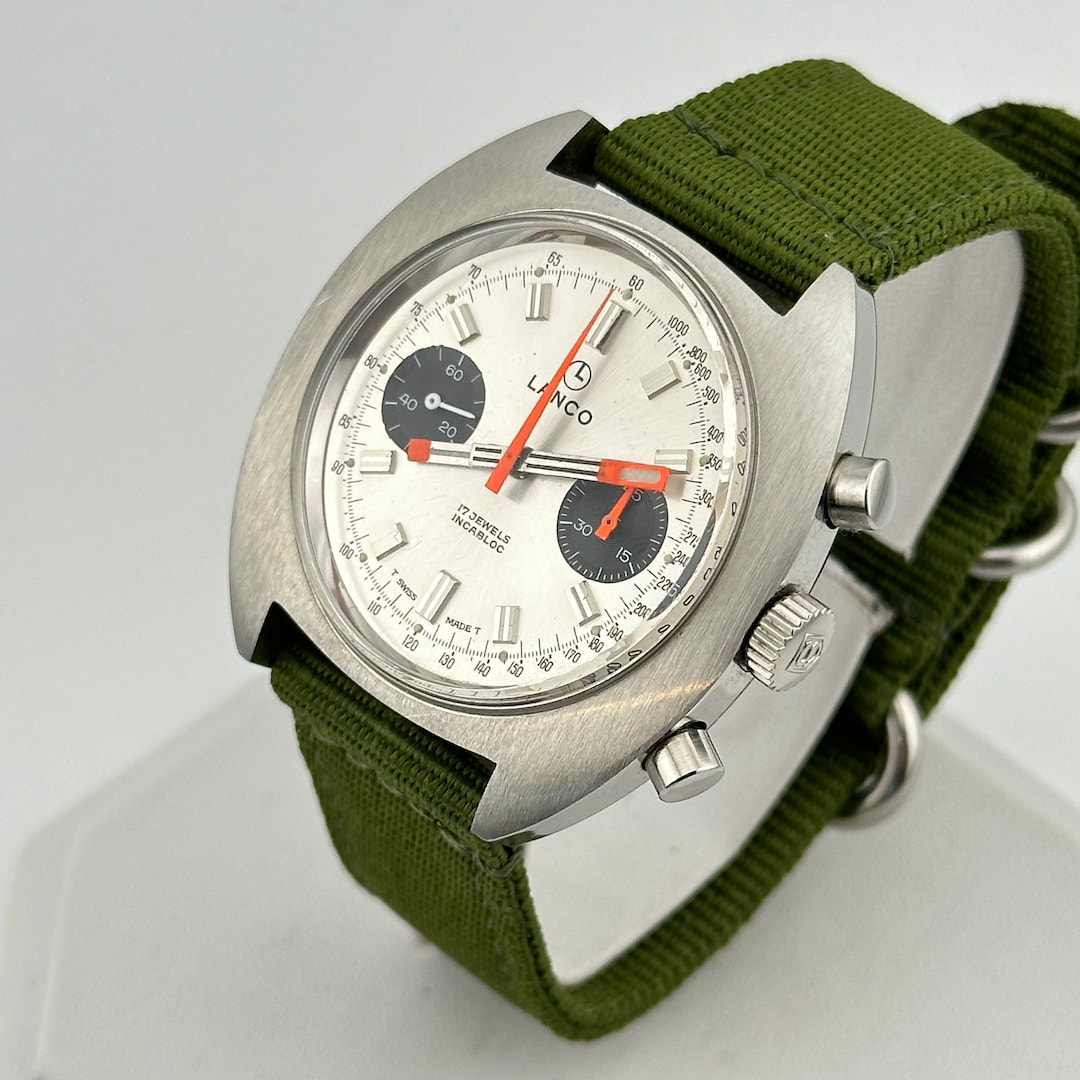 Vintage Lanco Manual Wind Chronograph Valjoux 7733 Swiss Mens Watch C ...
