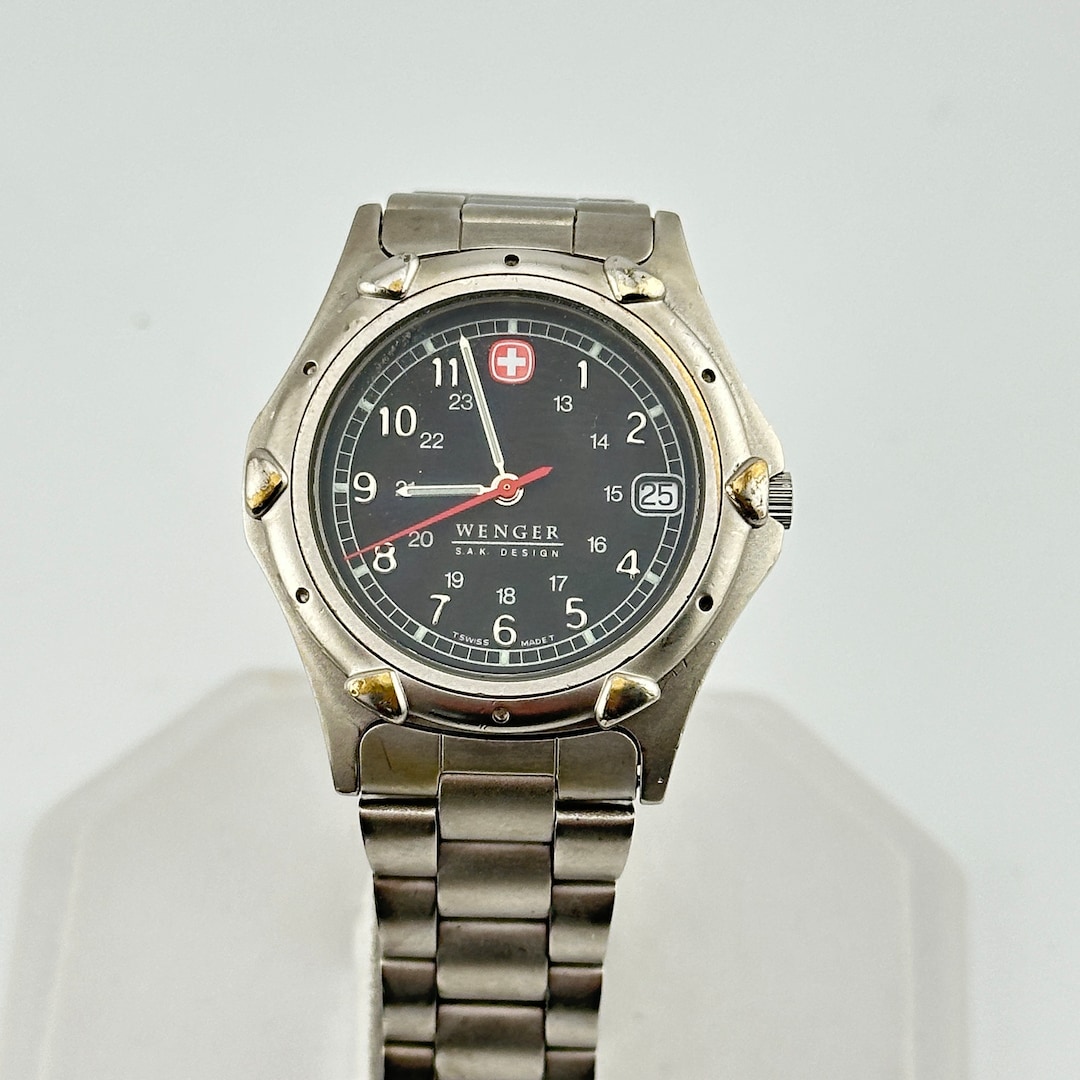 Wenger SAK Design Black Dial Swiss Military Watch - Etsy