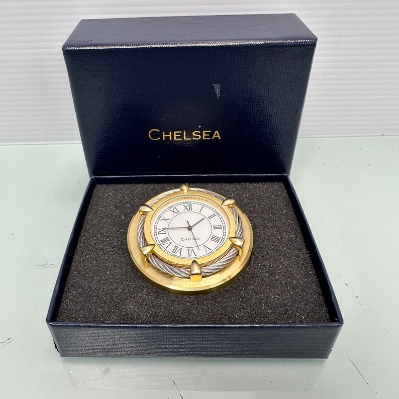 CHELSEA the Cable Paperweight Clock in Brass - Etsy