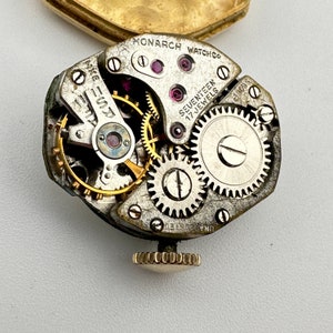 Vintage Monarch Watch Co. 14k Solid Gold & Diamond Ladies Cocktail ...