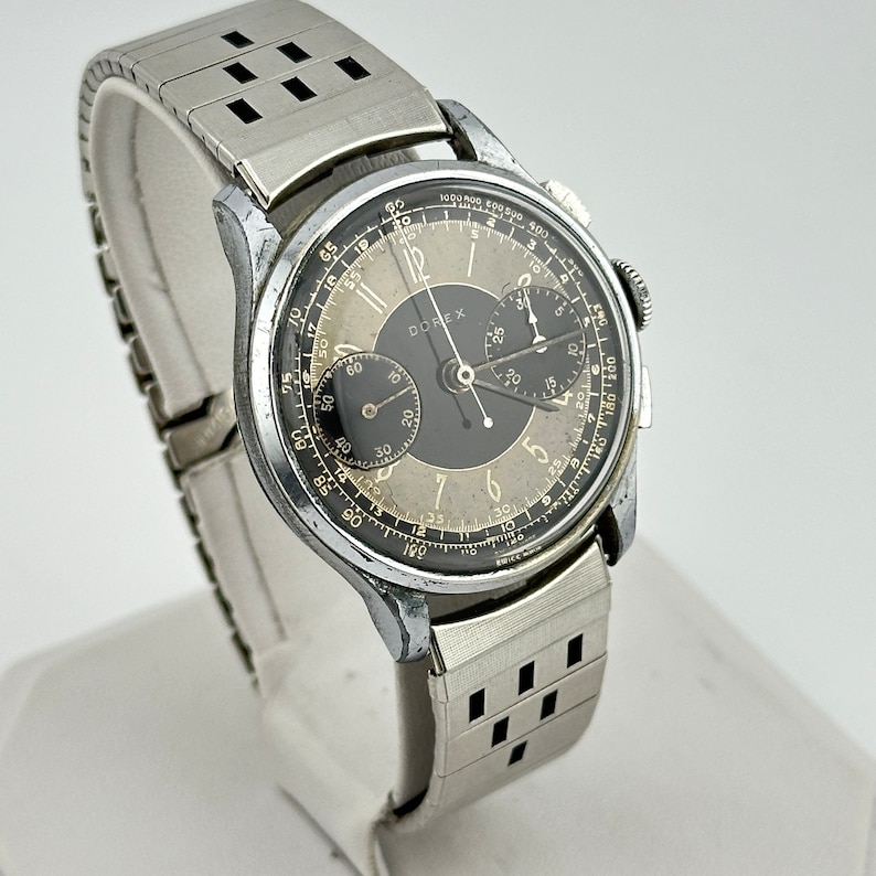 Vintage Dorex Military Flyback Chronograph 34mm Mens Wristwatch C.1940 ...
