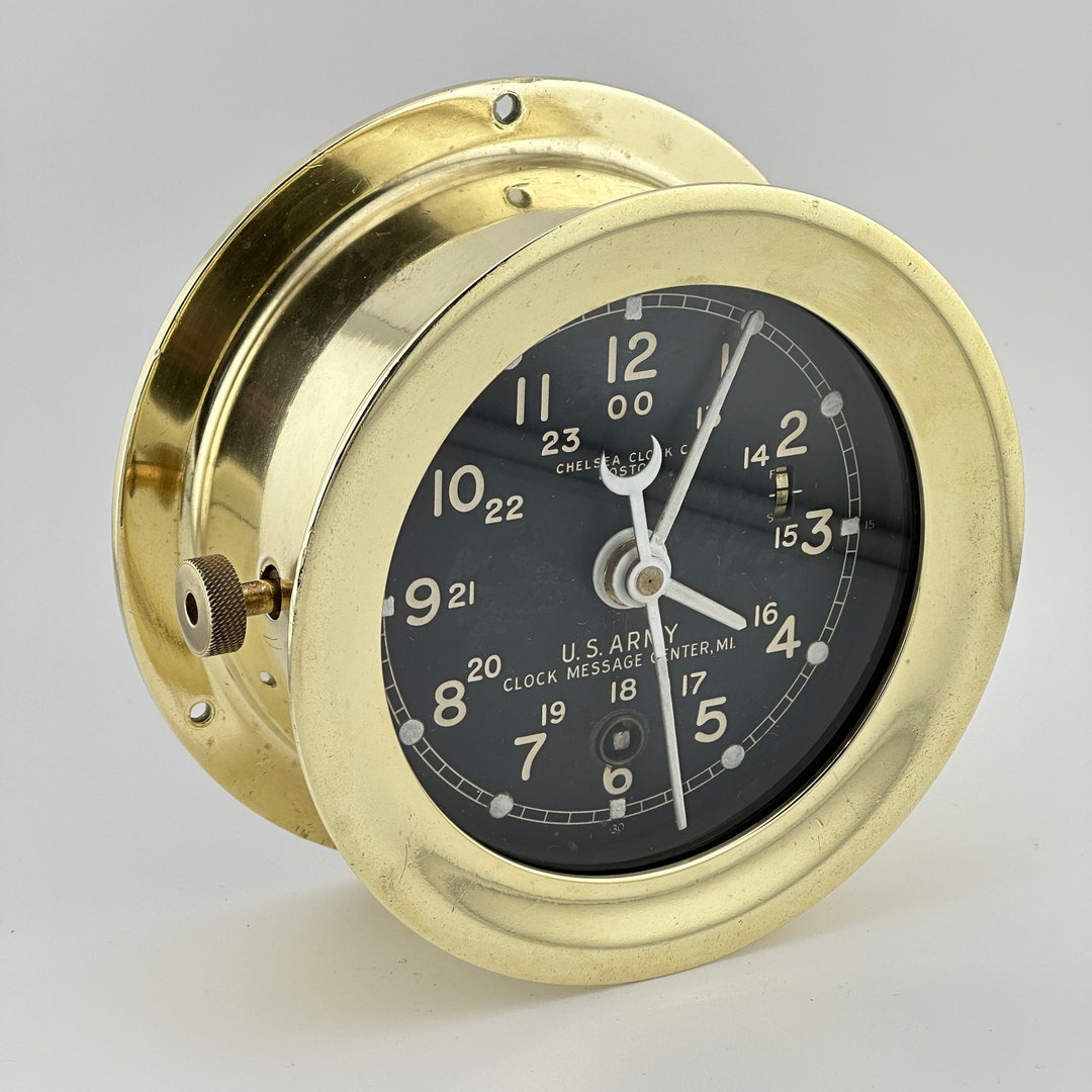 Chelsea Boston US Army 8-day 5.5" Brass Ship Clock C.1952 - Etsy