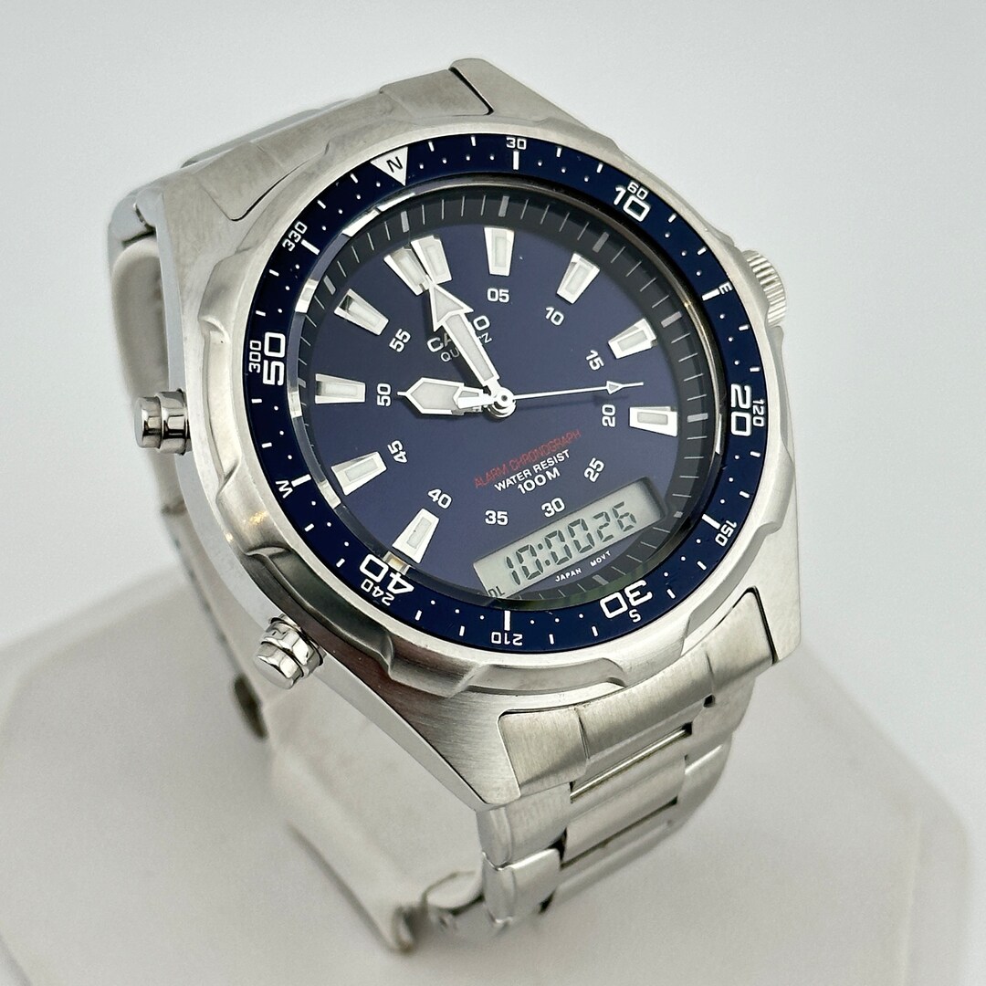 Vintage CASIO AMW 320R Alarm Chronograph Analog/digital Steel Mens ...