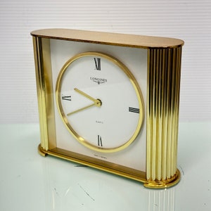 Longines MCM Gold Plated Mantle Clock - Quartz Movement - Etsy
