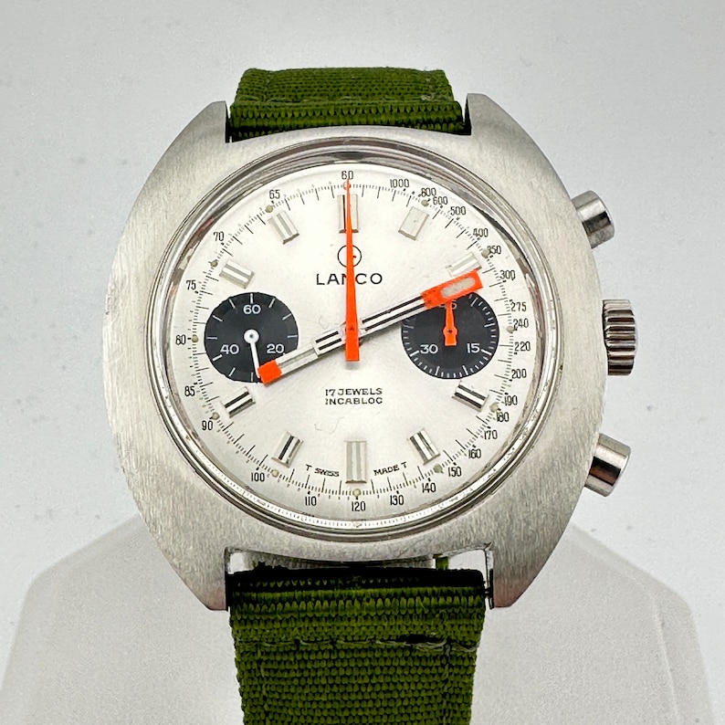 Vintage Lanco Manual Wind Chronograph Valjoux 7733 Swiss Mens Watch C ...