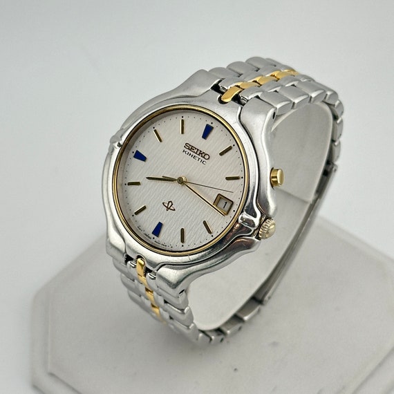 Seiko Kinetic Steel & Gold Trim Mens 39mm Watch with … - Gem