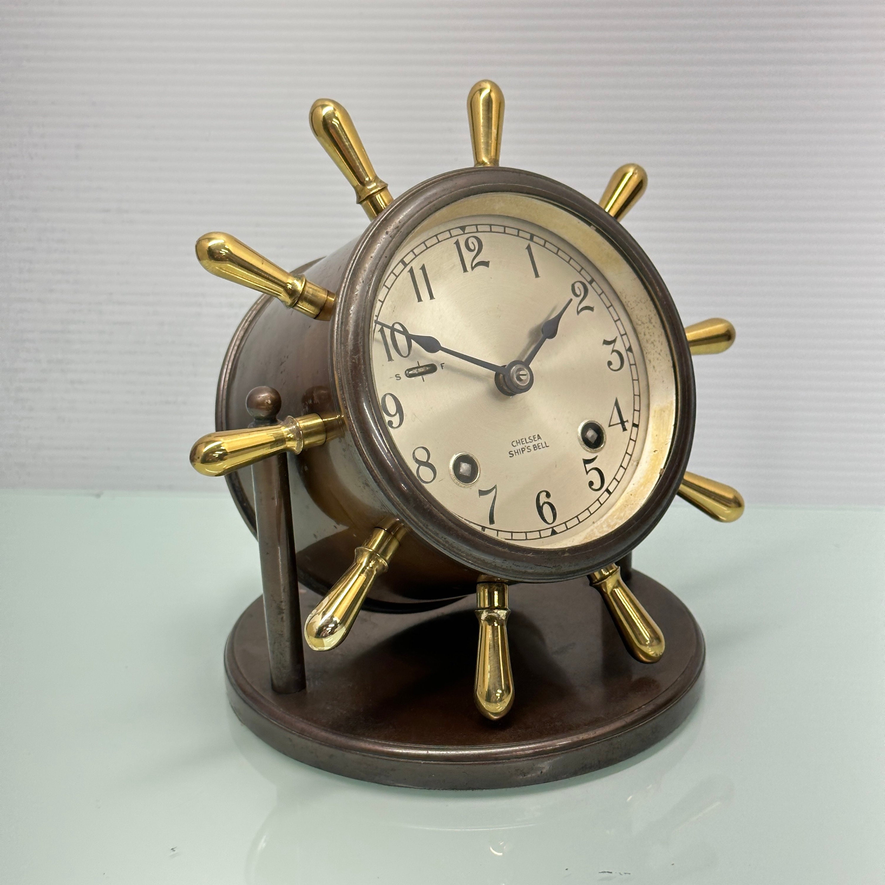 Chelsea Clock Co. Vanderbilt Bronze and Brass Gimbal Desk - Etsy