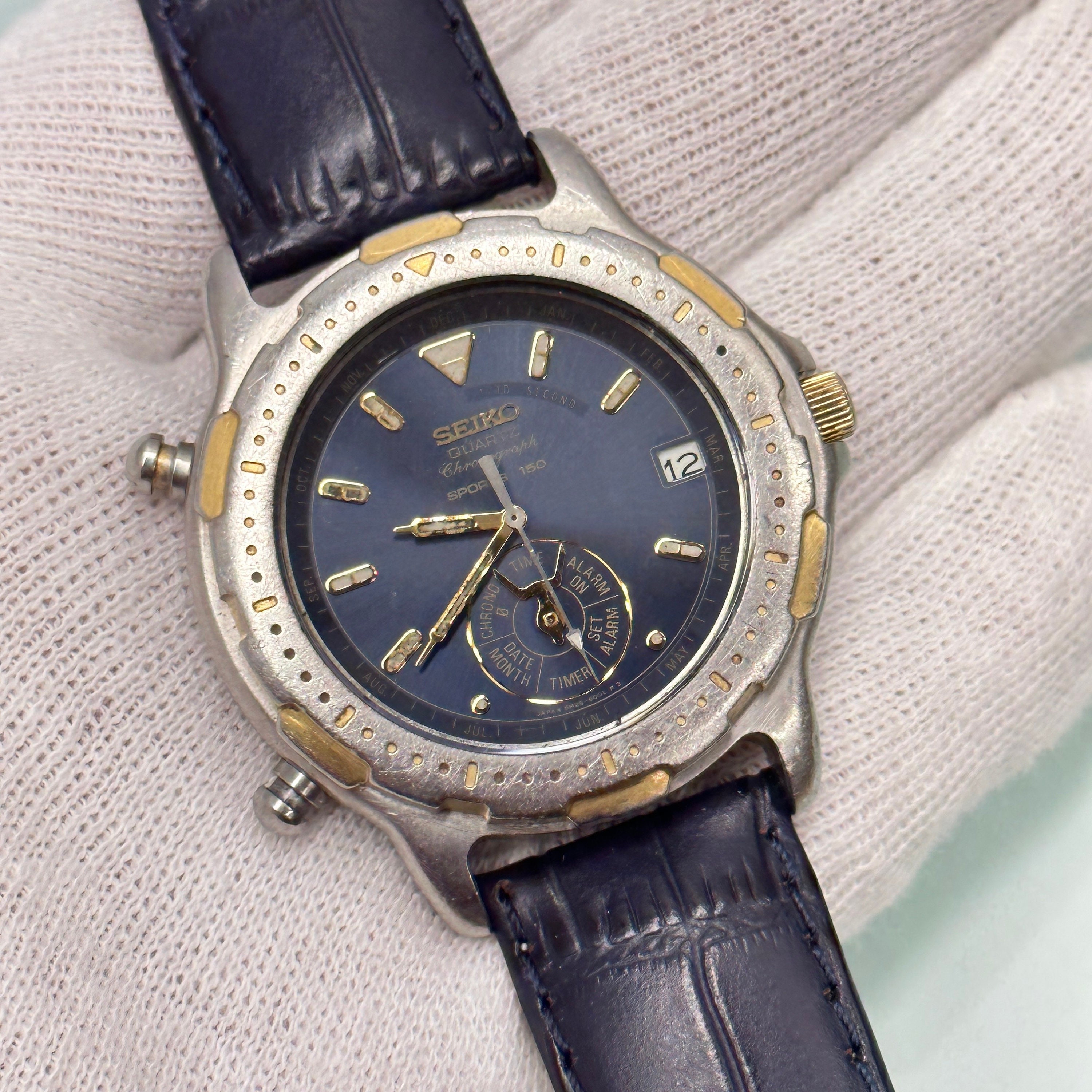 Seiko "dancing Hands" Sports Chronograph 150 Men's 43mm Vintage Watch ...