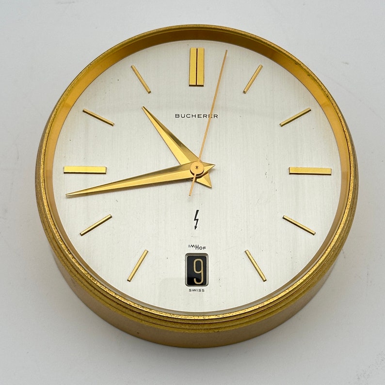 Imhof Bucherer Electric Calendar Desk Clock Swiss Made - Etsy