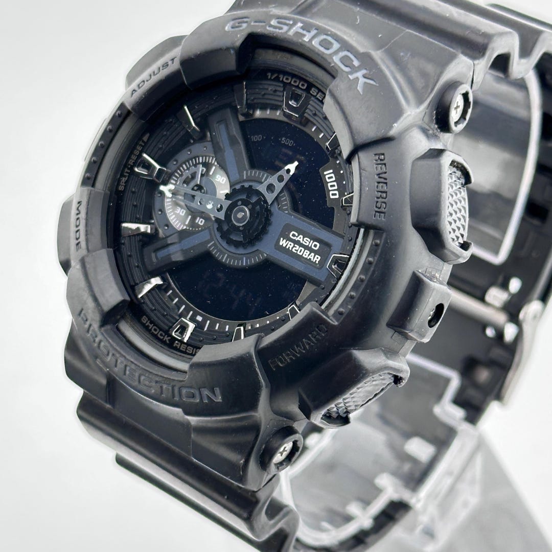 Casio G-shock Chronograph - Black and Blue 52mm Mens Watch - Etsy