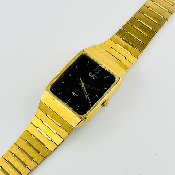 Vintage Seiko SX Men’s Gold Tone Quartz 26mm Tank Wat… - Gem