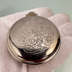 Westclox Pocket Ben Vintage Mechanical Wind up Pocket Watch With Floral ...