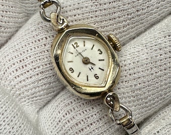 Antique Hamilton Swiss Cocktail 10k Gold Filled Ladies Watch With 17 ...