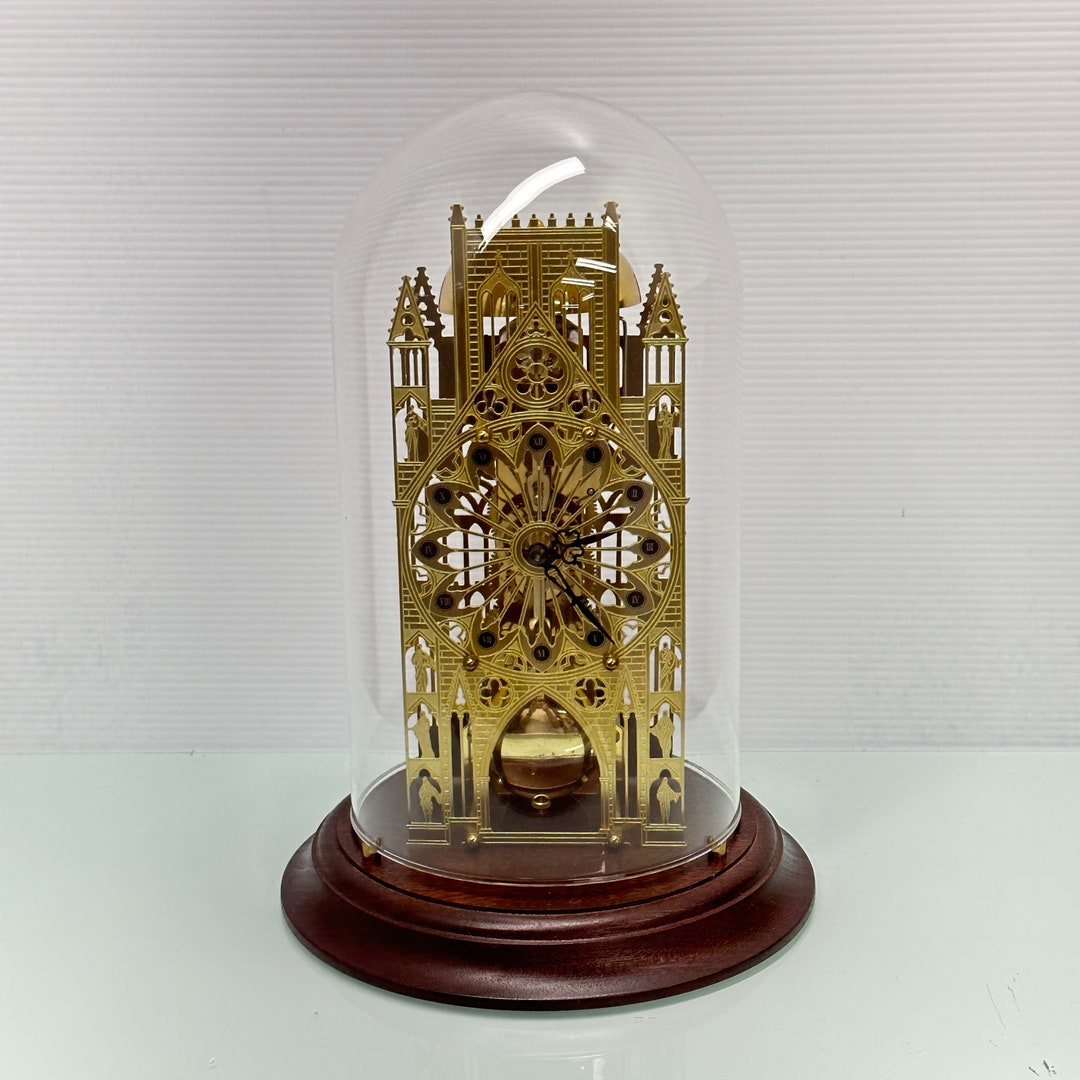 York Minster Cathedral Skeleton Clock Under Glass - Etsy