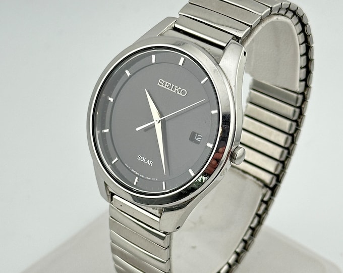 Seiko Solar Mens Analog Solar 39mm Watch - Etsy