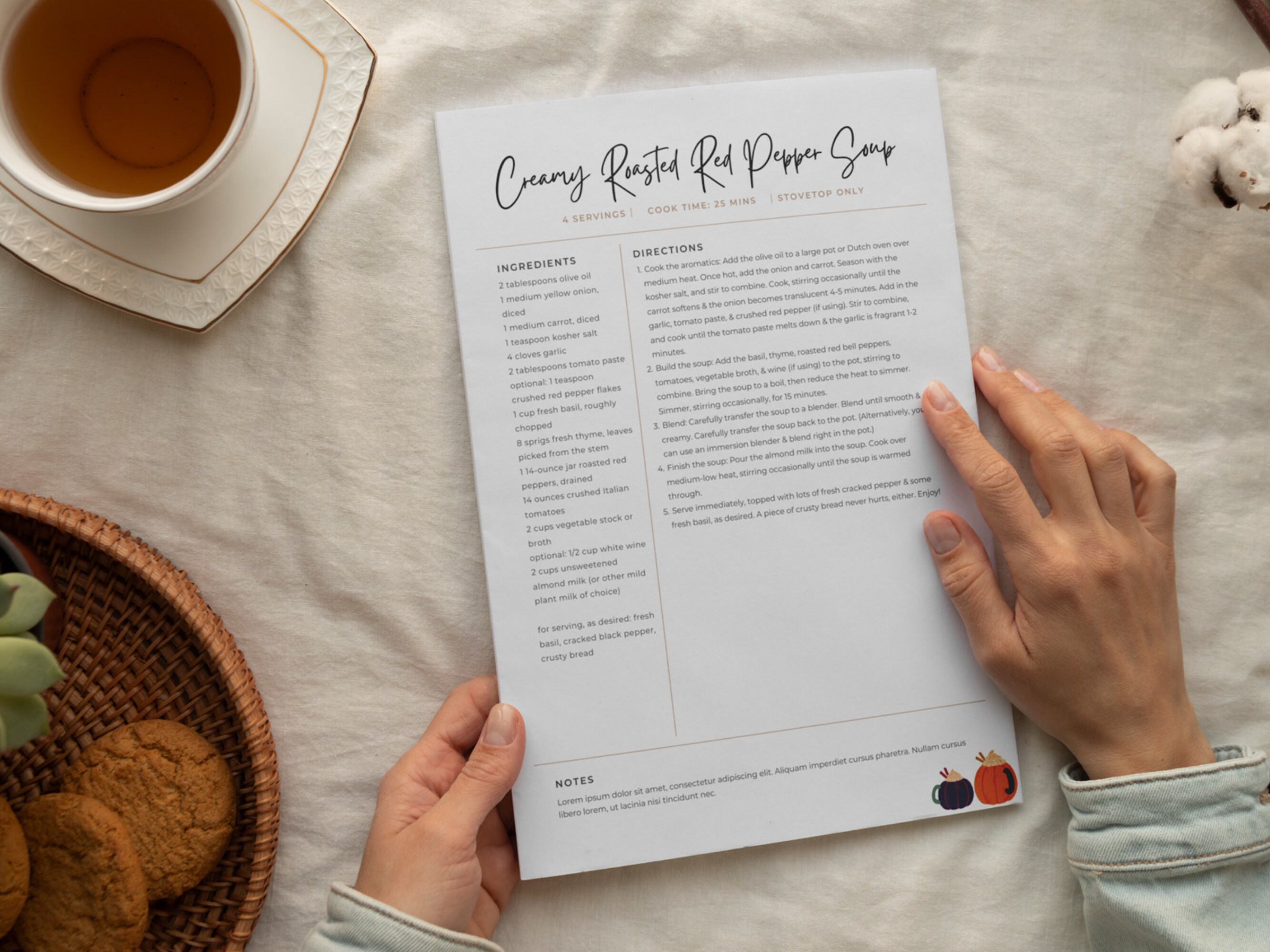 FALL Recipe Template, Editable Recipe Template, EDITABLE Thanksgiving ...