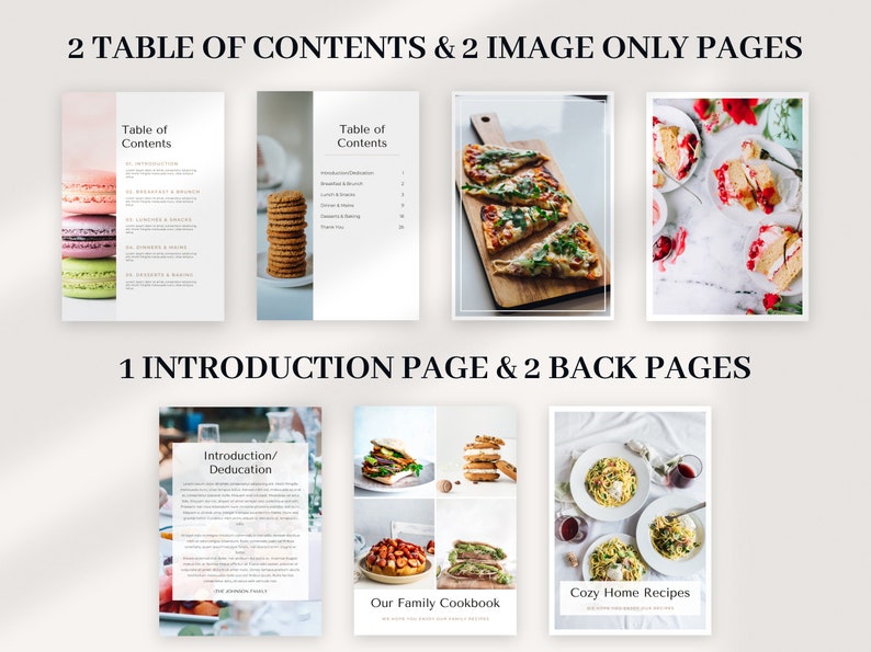 Modern Cookbook Template Recipe Template Editable Clean & - Etsy