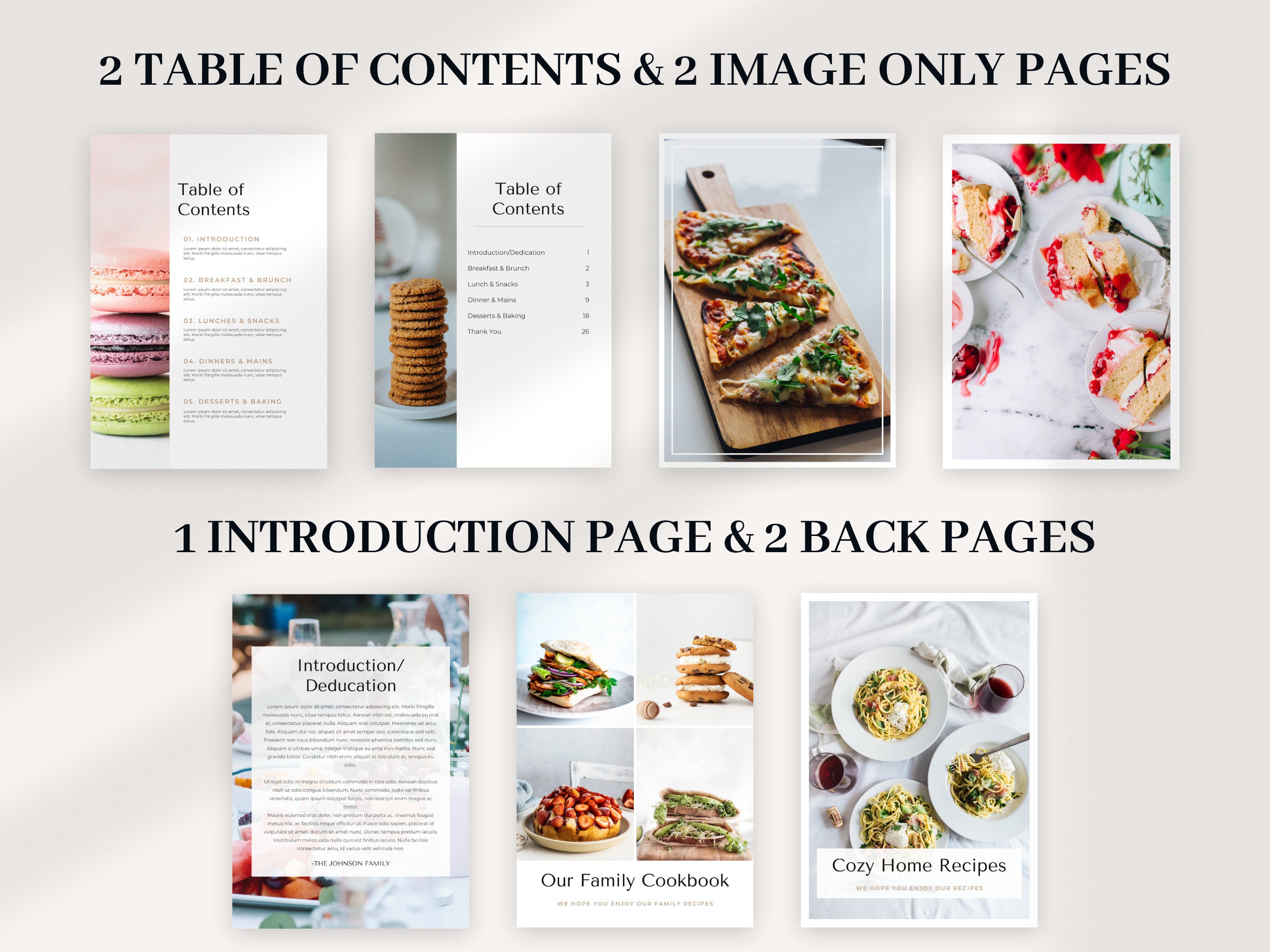 Modern Cookbook Template Recipe Template Editable Clean & - Etsy