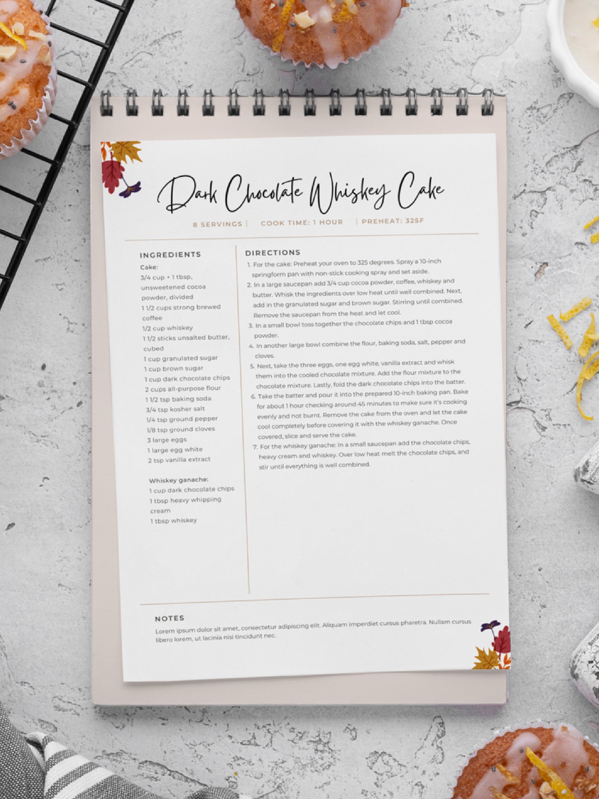 FALL Recipe Template, Editable Recipe Template, EDITABLE Thanksgiving ...