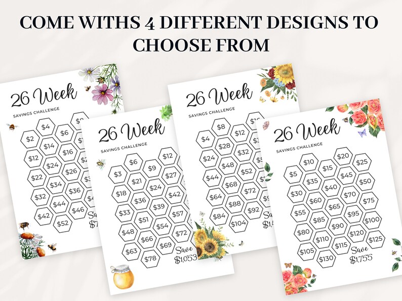 A6 26-week Savings Challenge BUNDLE, A6 Money Envelope Challenge, Mini ...