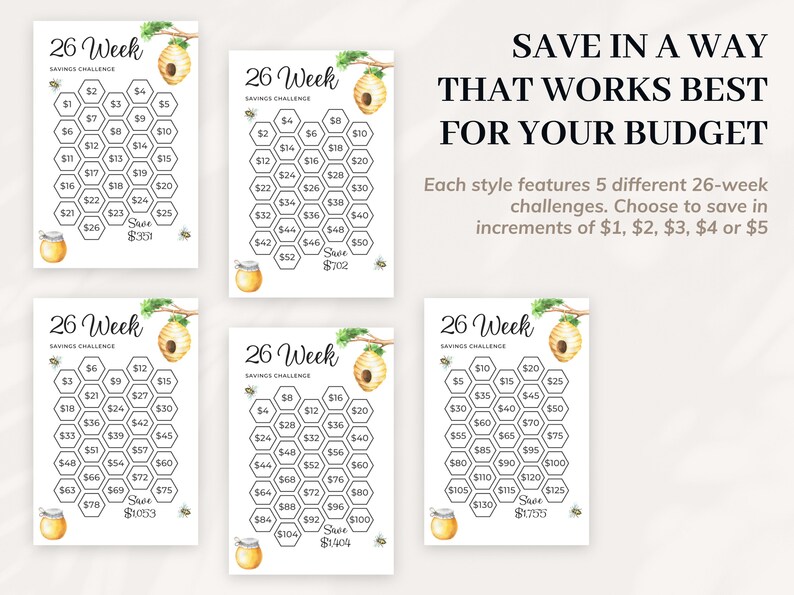 A6 26-week Savings Challenge BUNDLE, A6 Money Envelope Challenge, Mini ...