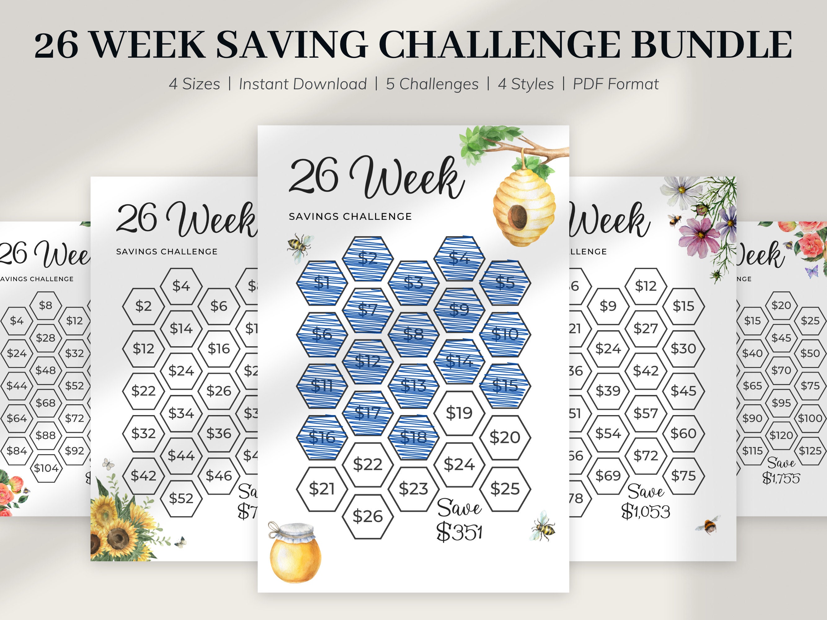 MINI 26 Week Savings Challenge BUNDLE A6 Money Envelope - Etsy