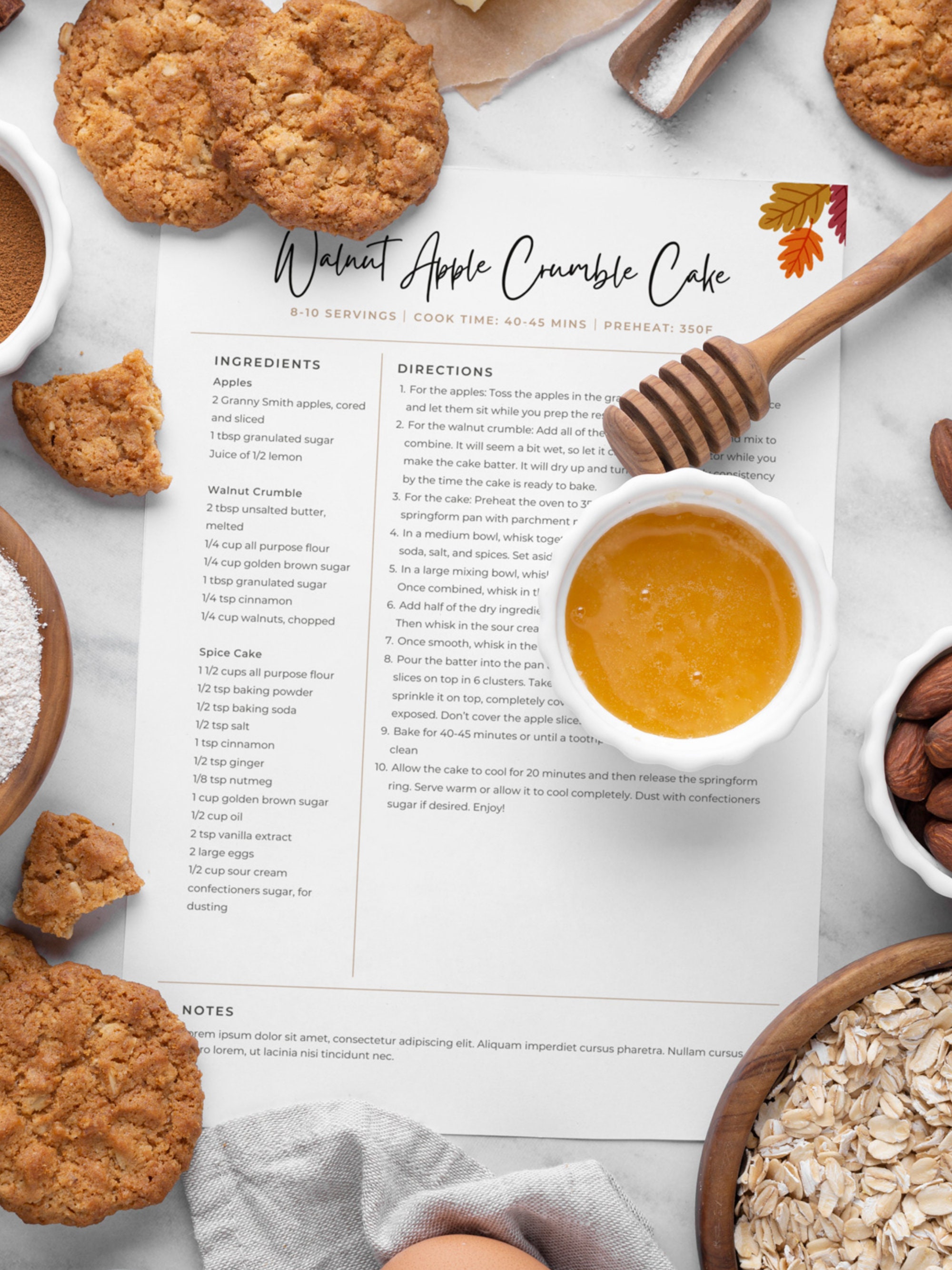 FALL Recipe Template, Editable Recipe Template, EDITABLE Thanksgiving ...