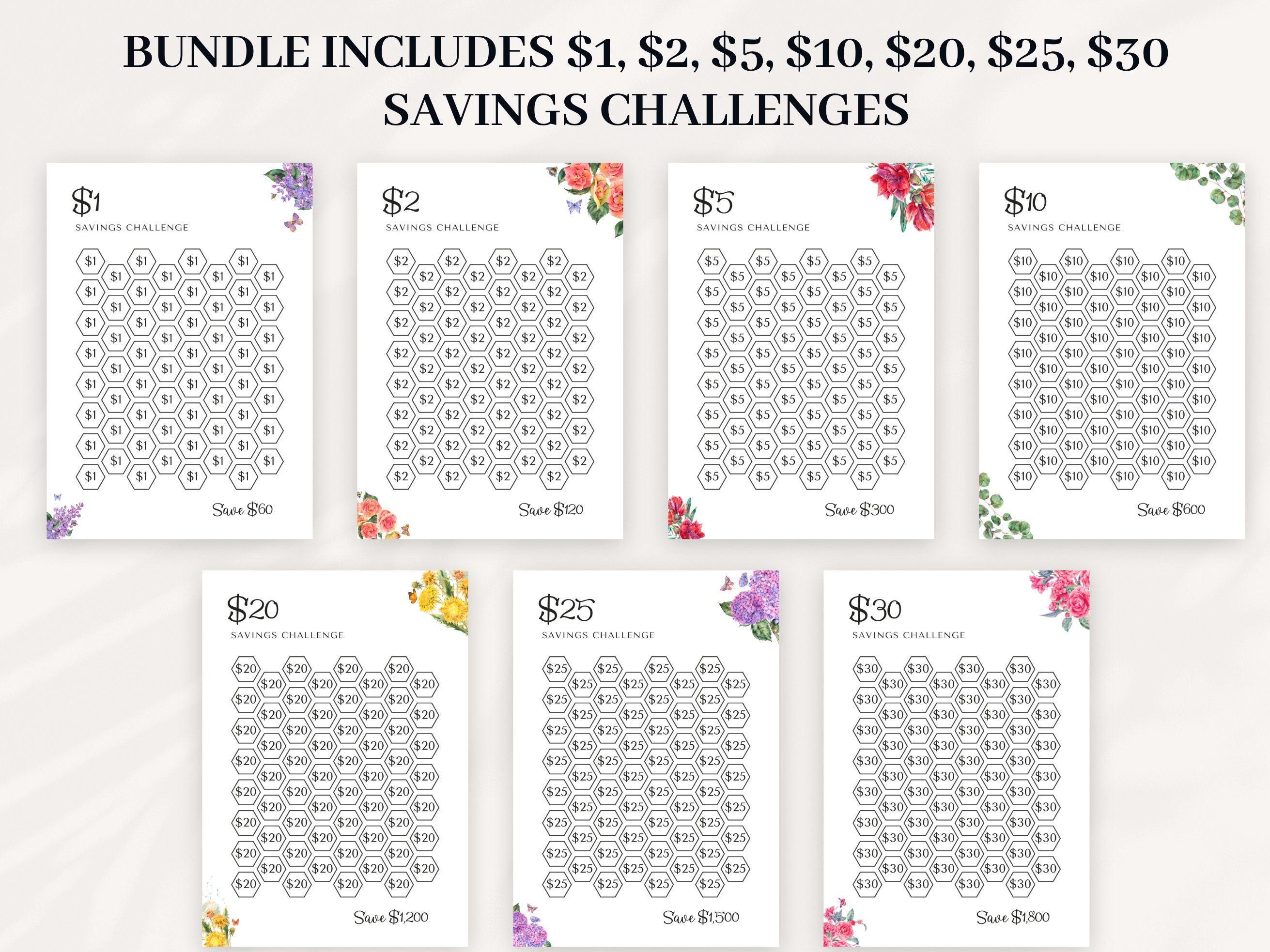 MINI A6 Savings Challenge BUNDLE, Printable Savings Challenge Package ...