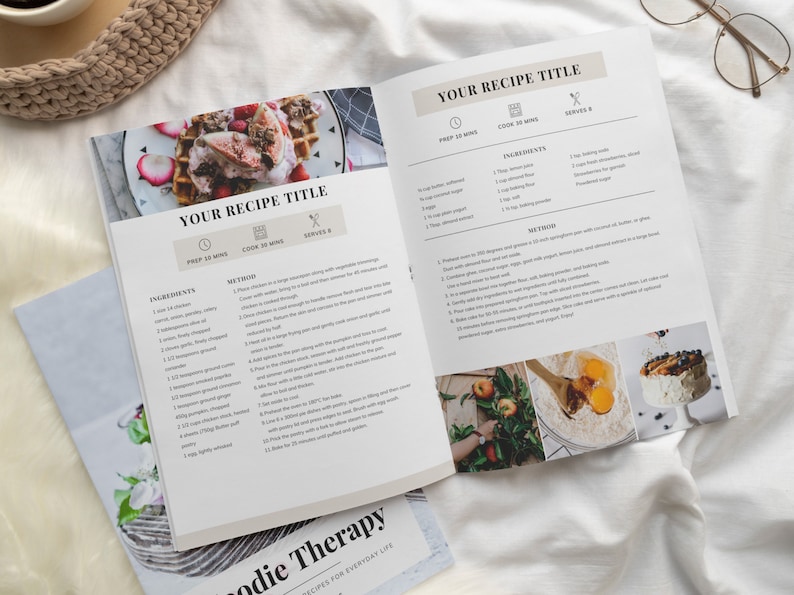 Recipe Ebook Template Cookbook Template Editable Recipe - Etsy