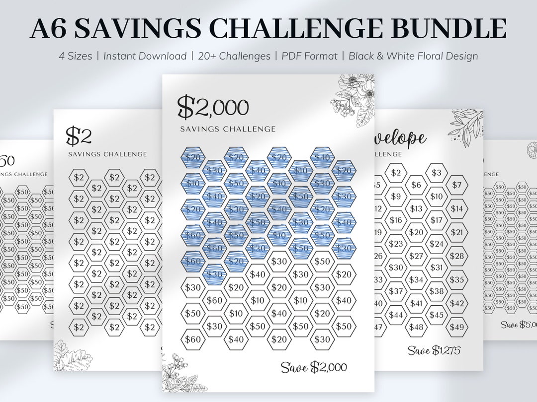 MINI A6 Savings Challenge BUNDLE, Printable Savings Challenge Package ...