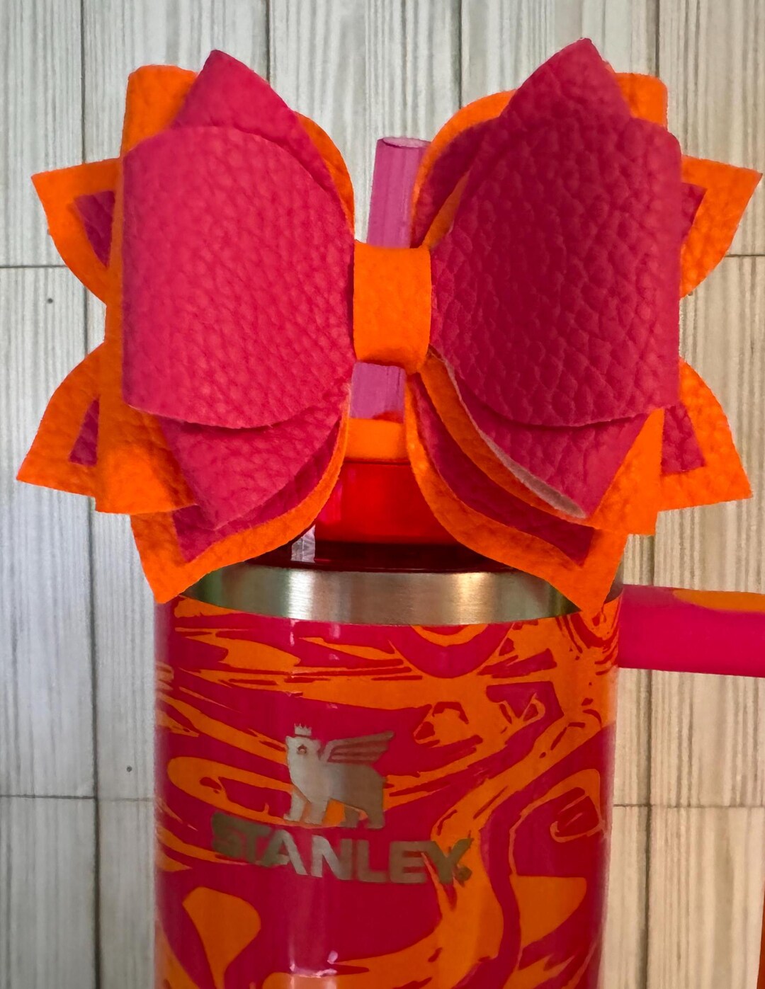 Hot Pink & Orange Stanley Collab Bow - Etsy