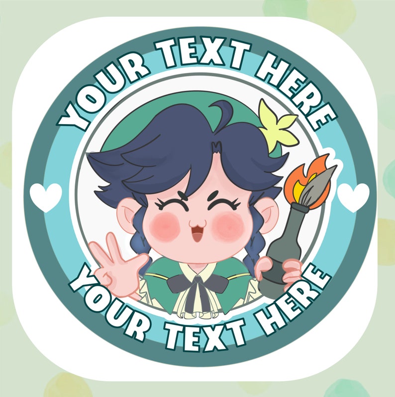 PERSONALISED GENSHIN IMPACT Venti Sticker Cute Any Text - Etsy
