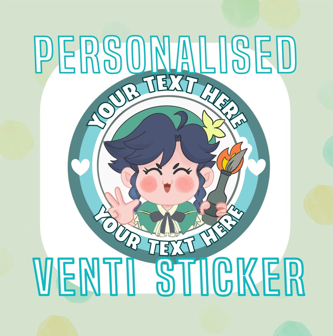 PERSONALISED GENSHIN IMPACT Venti Sticker Cute Any Text - Etsy