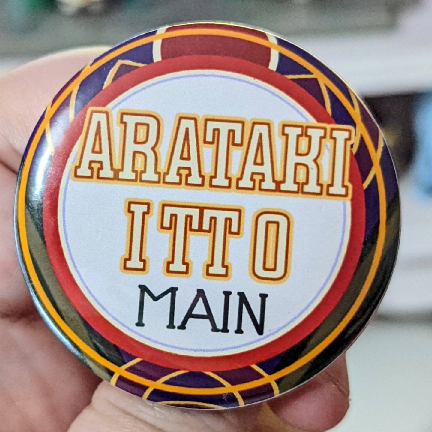 GENSHIN IMPACT Arataki ITTO Main Badge Fanart - Etsy