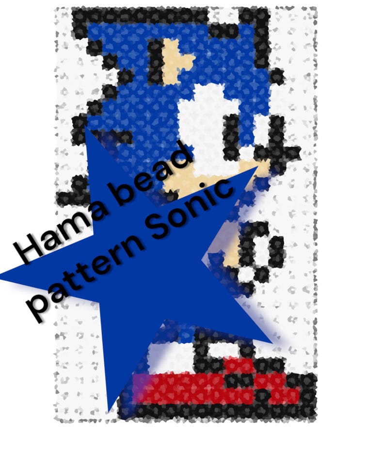 Sonic the Hedgehog Hama Bead Pattern: Pixel Art Template (PDF Download ...