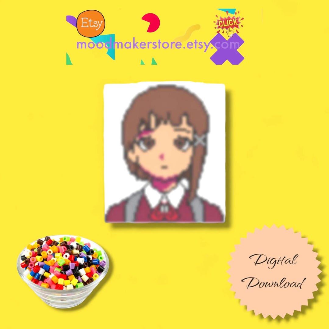 Lain Iwakura Hama Bead Pattern – PDF Bead Sprite Design – Anime Pixel ...