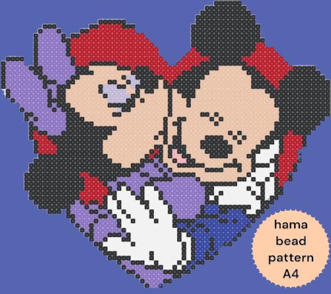 Mickey Mouse Hama Bead Pattern Digital Download, Perler Bead Design ...